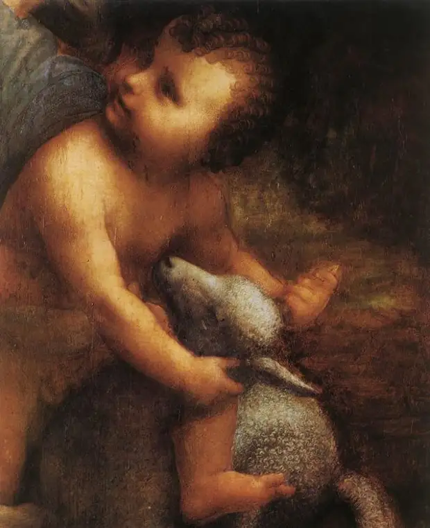 Detail lukisan karya Leonardo da Vinci