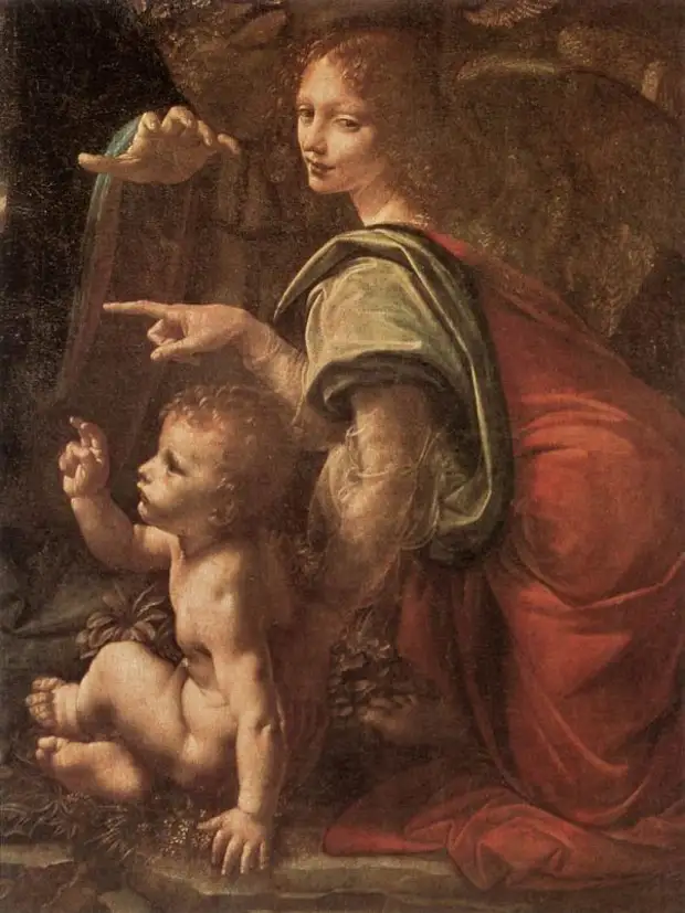 Fragmen Madonna di gua. Leonardo da Vinci