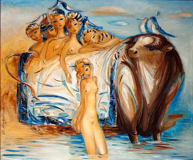 Der Auserwählte. 2003 Jahr. Segeltuch. Butter. Abmessungen: 117 x 144.