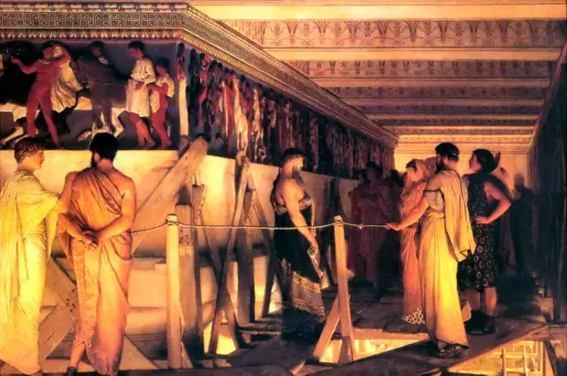 Gipakita ni Phidias ang utlanan sa Pantheon sa iyang mga higala kaniadtong 1868 (nagpintal sa Gallerix.ru)