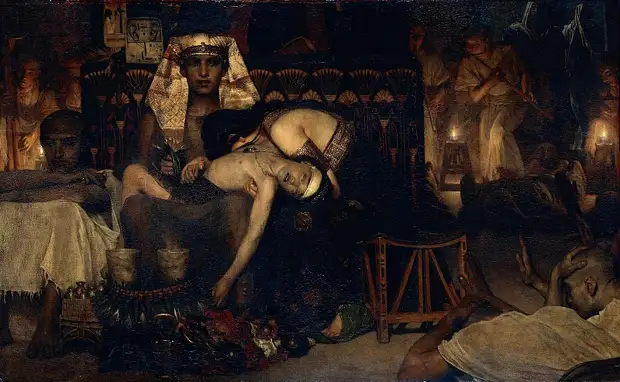 Morte do filho mais velho do Faraó em 1872 (pintura em Gallerix.ru)