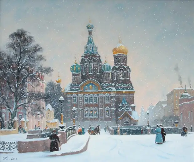 Ang artist nga si Alexandrovsky Alexander Alexandrovich - mga talan-awon sa tingtugnaw / Saint Petersburg