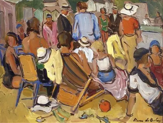 Scène de plage por Pierre deBelay | Pierre, Peintre, Toile