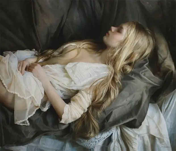 Poetry of the female body in hyperrealistic oil paintings by Sergei Marshennikov