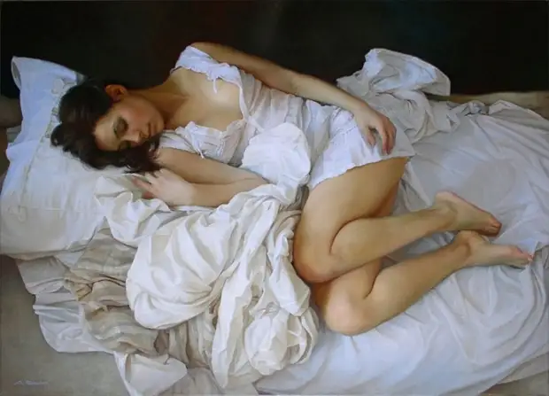 Poesia do corpo feminino em pinturas a óleo hiper-realistas de Sergei Marshennikov