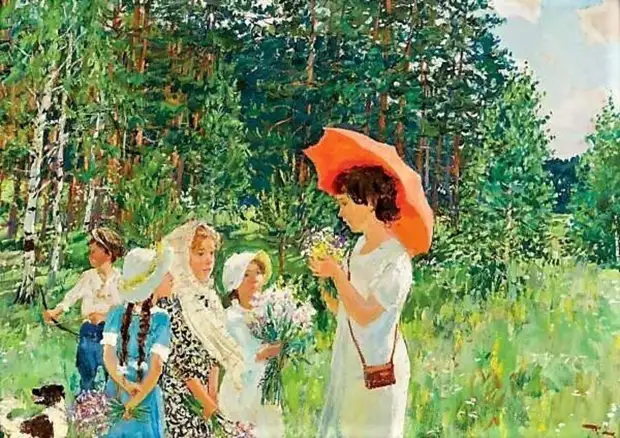 Artist Arkady Plastov: mmetụta nke obi ụtọ