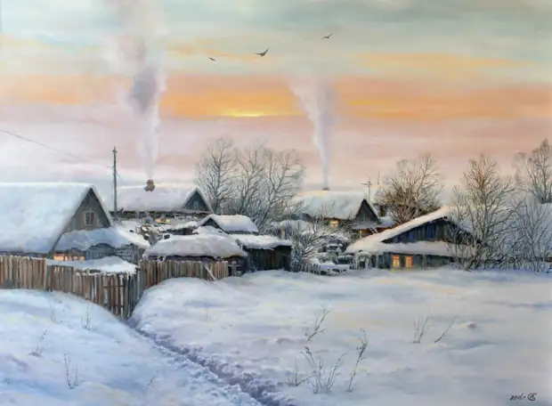 Sergey Vladimirovich Dorofeev. Noite de inverno no interior