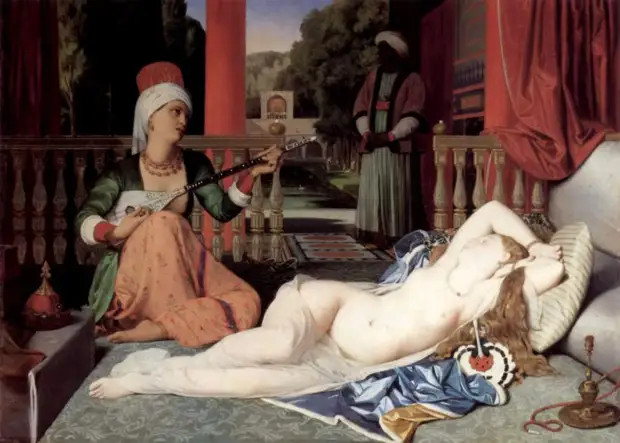 Odalisque กับทาส - Jean Auguste Dominique Ingres (1839, พิพิธภัณฑ์ Fogg, เคมบริดจ์, แมสซาชูเซตส์)