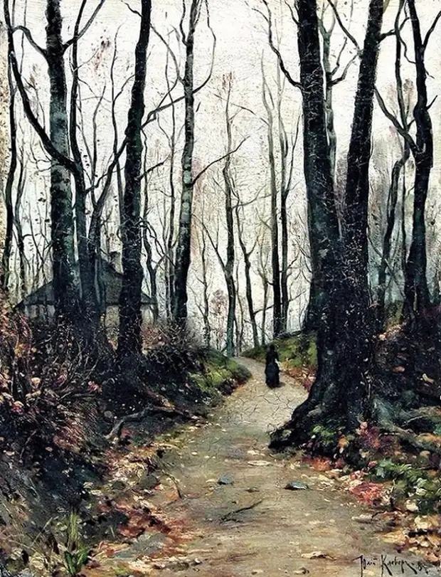 Lady walking to the estate, 1887 (535x700, 518Kb)