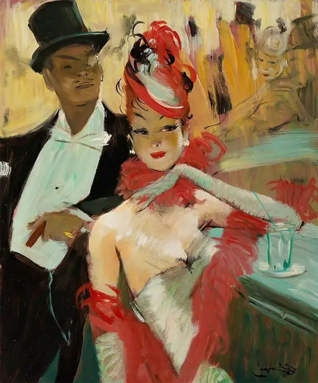 Artysta Jean-Gabriel Domergue: „Cherche la femme”