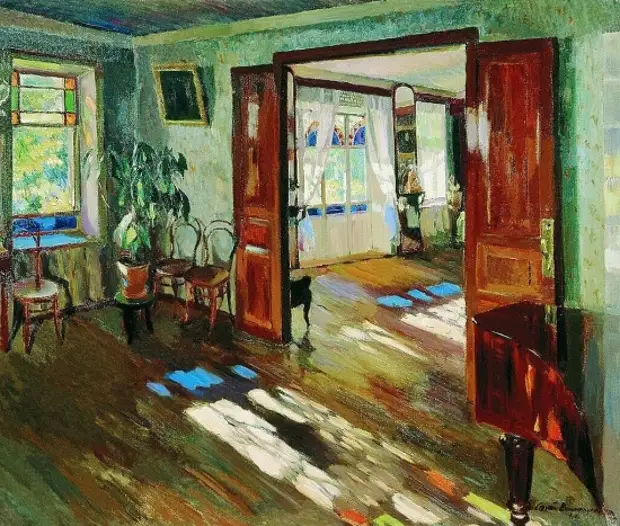 Msanii Sergei Vinogradov (1869 - 1938). Mwanga wa jua