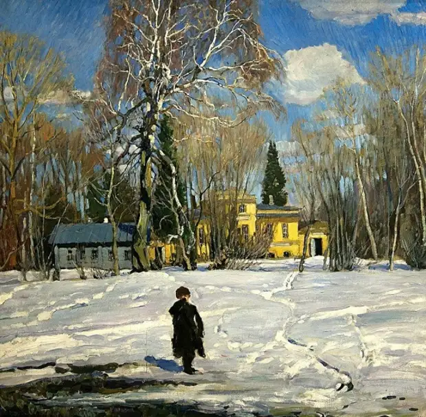 Artist Sergei Vinogradov (1869 - 1938). Nna -ukwu anyanwụ