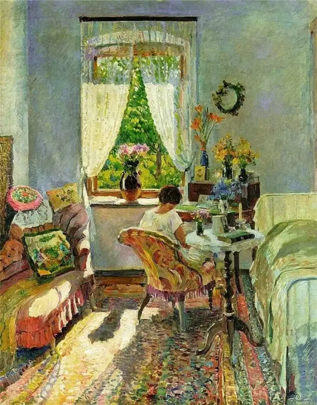 Artist Sergei Vinogradov (1869 - 1938). Nna -ukwu anyanwụ