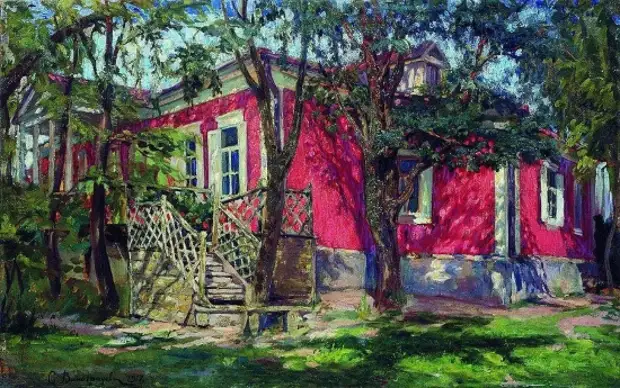 Artist Sergei Vinogradov (1869 - 1938). Nna -ukwu anyanwụ