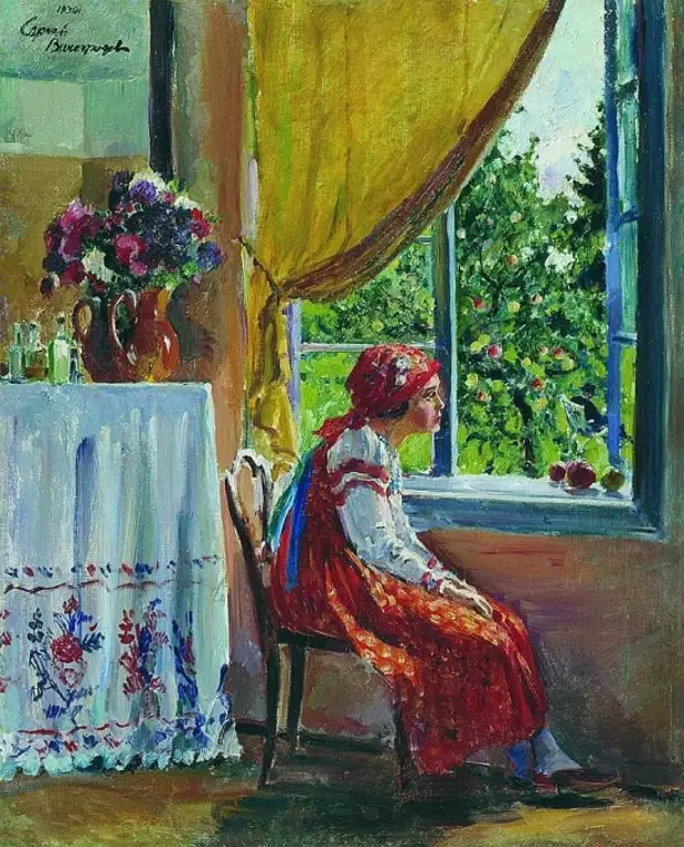 Artist Sergei Vinogradov (1869 - 1938). Nna -ukwu anyanwụ