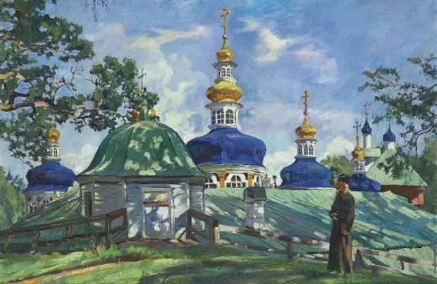 Artist Sergei Vinogradov (1869 - 1938). Nna -ukwu anyanwụ