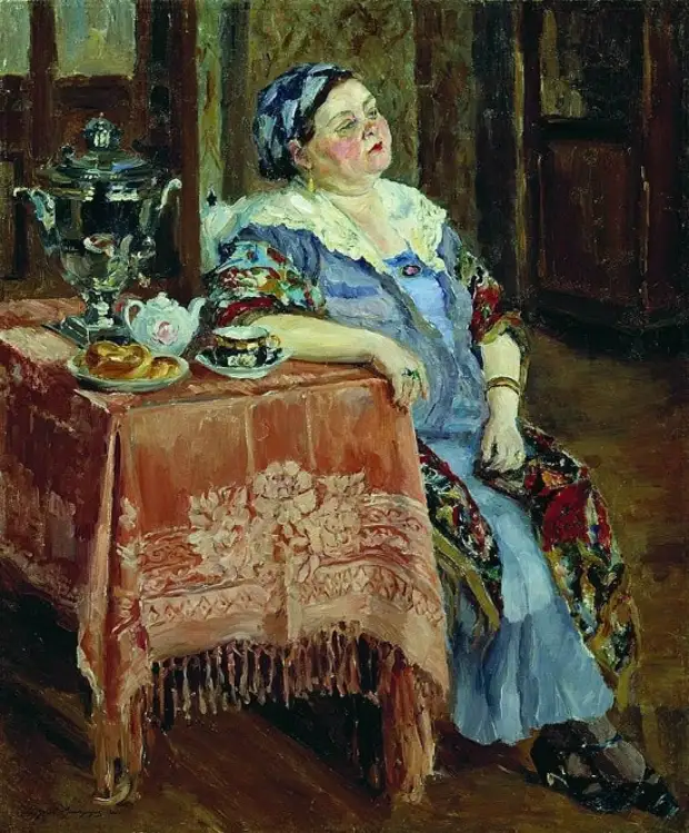 Artist Sergei Vinogradov (1869 - 1938). Nna -ukwu anyanwụ