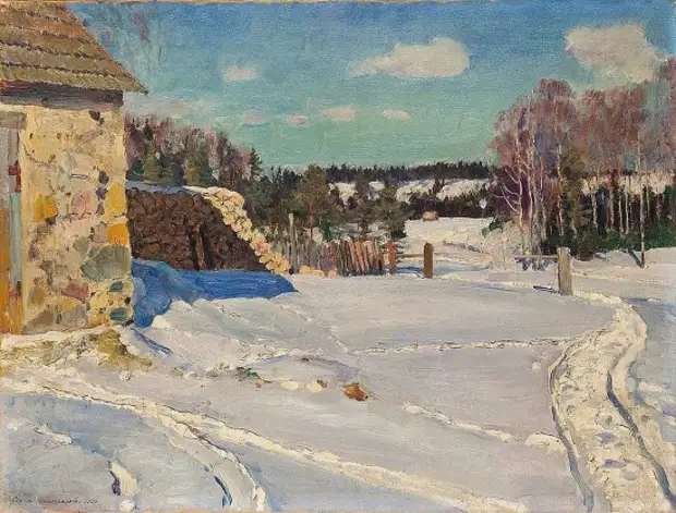 Artist Sergei Vinogradov (1869 - 1938). Nna -ukwu anyanwụ