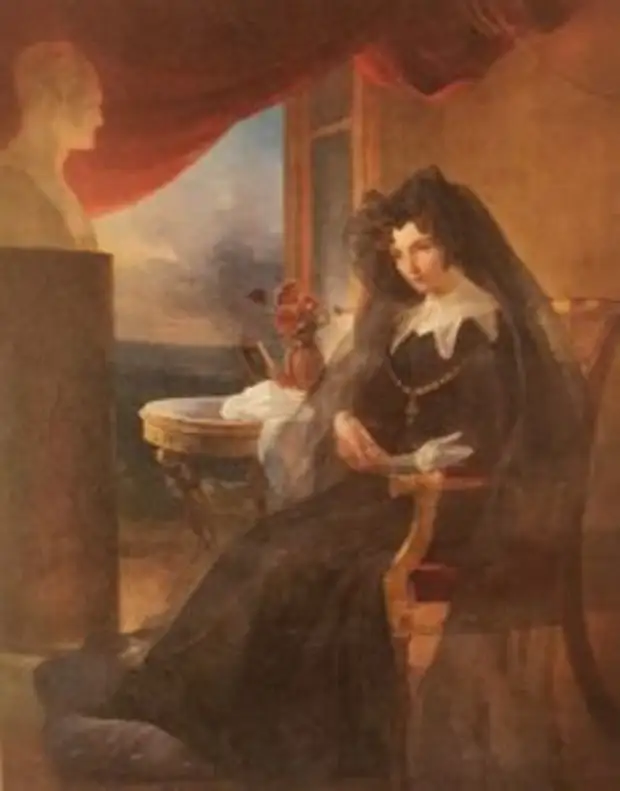 Lưu vực P.V. Chân dung Hoàng hậu Elizabeth Feodorovna trong tang thương. 1831. Dầu trên vải. bảo tàng hermitage