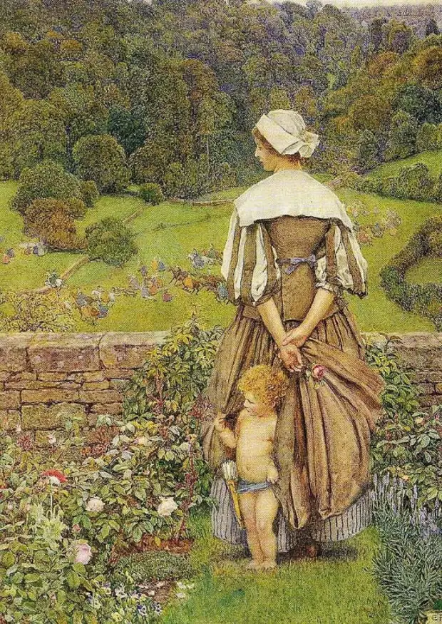 សិល្បករ Eleanor Fortescue -Brickdale (១៨៧២ - ១៩៤៥) ។ ភាពលំបាកនៃស្នេហាពិត