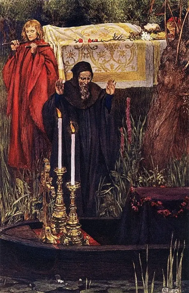 Hunermenda Eleanor Fortescue -Brickdale (1872 - 1945). Zehmetiyên Evîna Rast