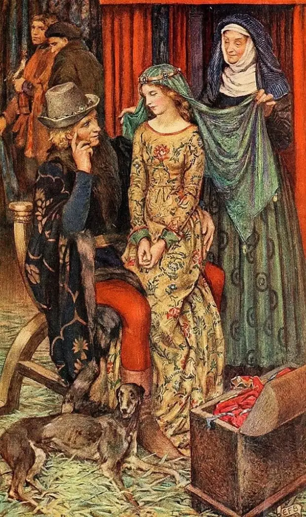 Eleanor Fortescue -Brickdale művész (1872 - 1945). Az igaz szerelem nehézségei