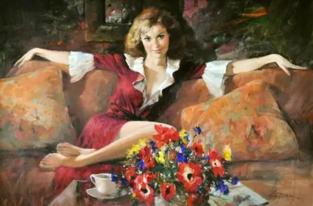 Artiste Howard Rogers. Portrait féminin lyrique