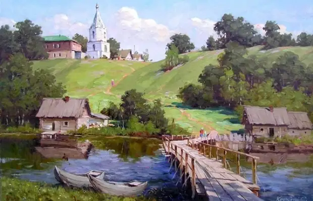 Naturaleza rural en los lienzos del artista Sergei Krupsky.