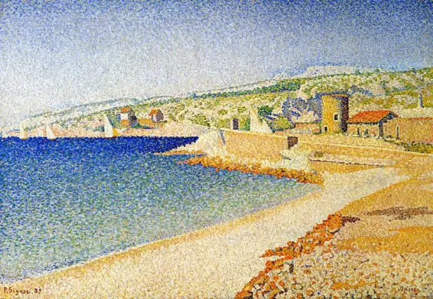 卡西斯，碼頭，1889 年。作者：Paul Signac。