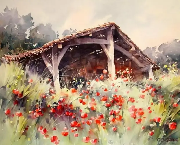 Si Shin Jong Sik (신종식) artista sa watercolor.