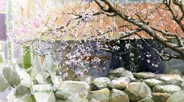 Si Shin Jong Sik (신종식) artista sa watercolor.