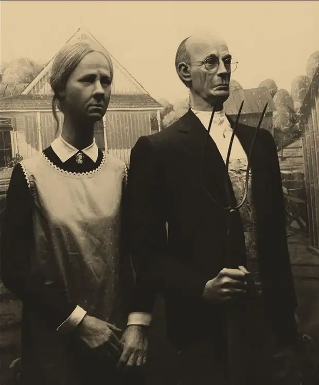 12 characters encrypted in a painting by Grant Wood