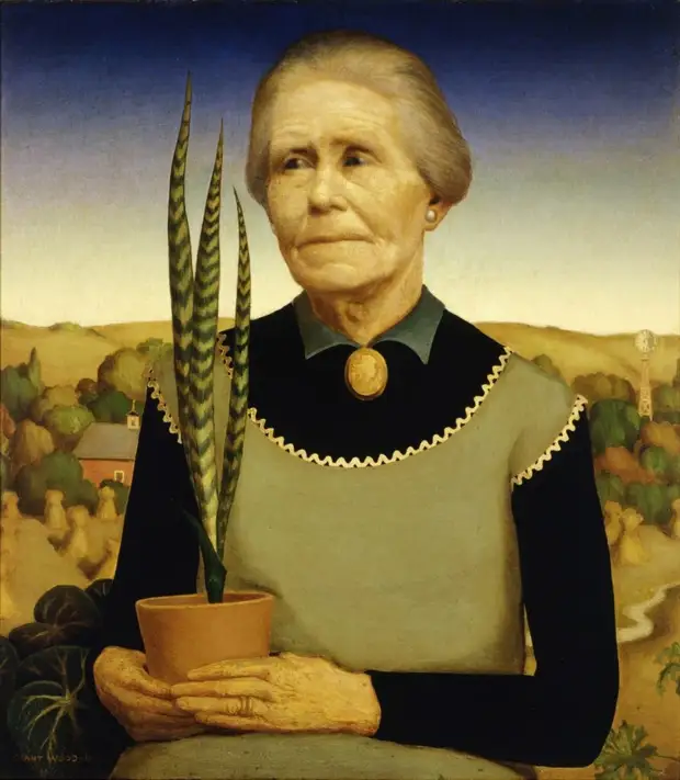 Tarehintsoratra 12 voahidy anaty sary hosodoko nataon'i Grant Wood