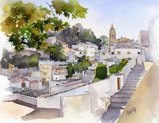 Città del sud, foschia di mezzogiorno ... l'artista inglese Margaret Merry