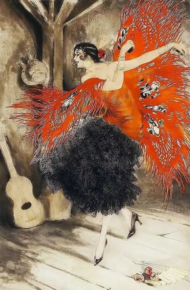 Artis Louis Icart (1888 - 1950). Kaéndahan fatal Paris