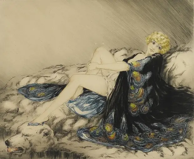 Artis Louis Icart (1888 - 1950). Kaéndahan fatal Paris