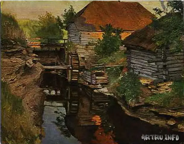 Lyrická krajina měnící se přírody ... Richard Alexandrovich Bergholz (1865-1920)