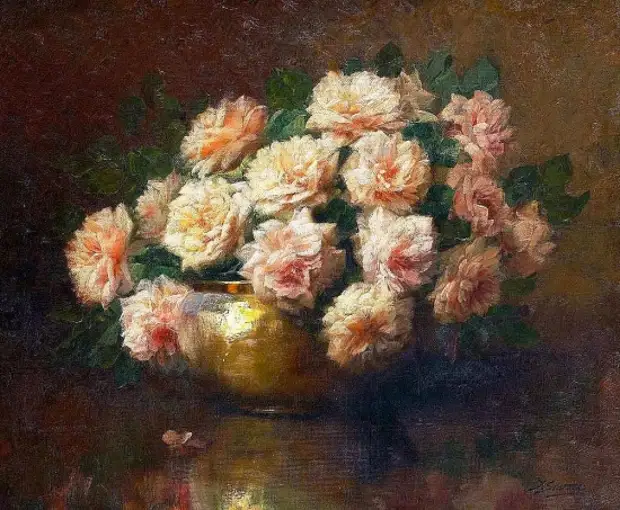 Kunstenaar Julien Stappers (1875 - 1960). Prag van blomme