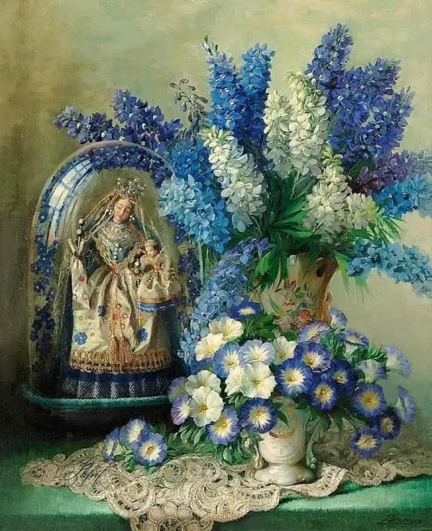 Konstnären Julien Stappers (1875 - 1960). Prakt av blommor