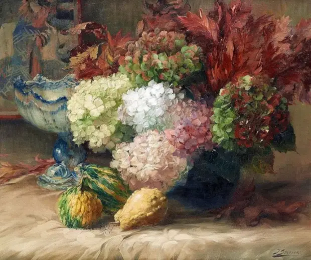 Artiste Julien Stappers (1875 - 1960). Splendeur des fleurs