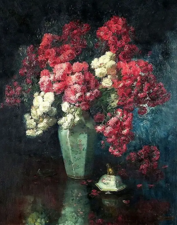 Artista Julien Stappers (1875 - 1960). Esplendor de flors