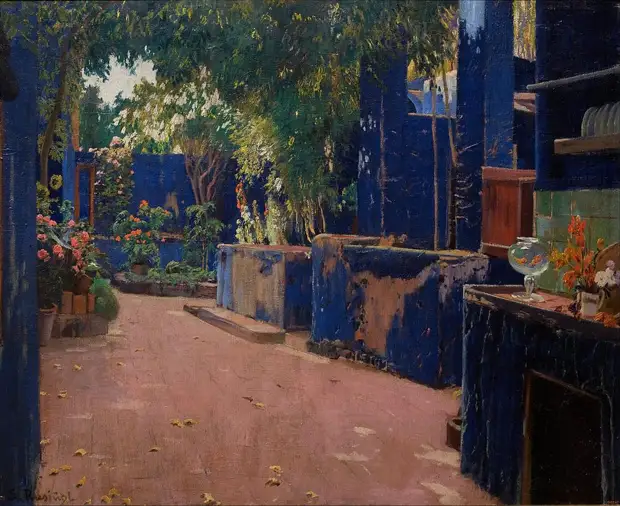 Mlaku menyang kebon ... Artis Spanyol Santiago Ruzignol y Prats