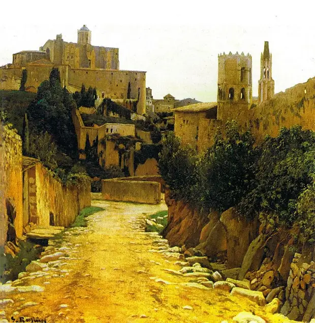 Eliru en la ĝardenon ... Hispana artisto Santiago Ruzignol y Prats