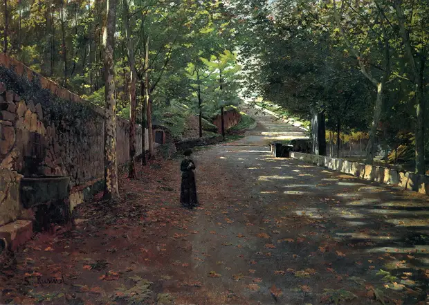 Eliru en la ĝardenon ... Hispana artisto Santiago Ruzignol y Prats