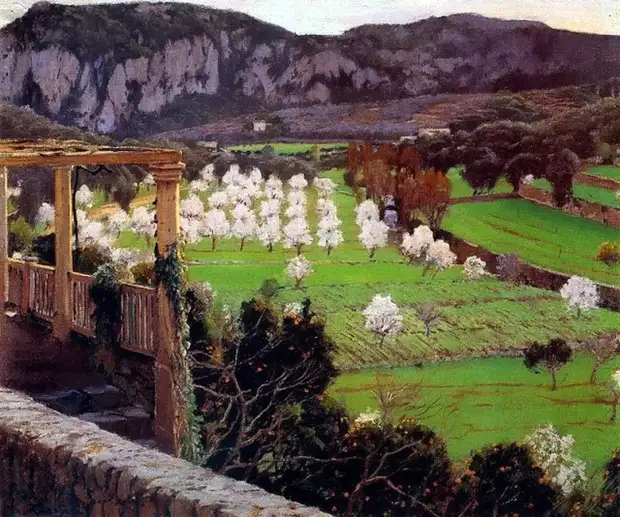 Mlaku menyang kebon ... Artis Spanyol Santiago Ruzignol y Prats