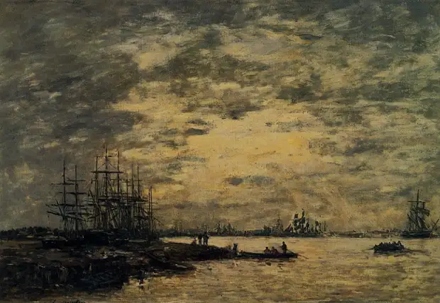 Francouzský umělec Eugene -Louis Boudin (Eugene Boudin, 1824 - 1898)