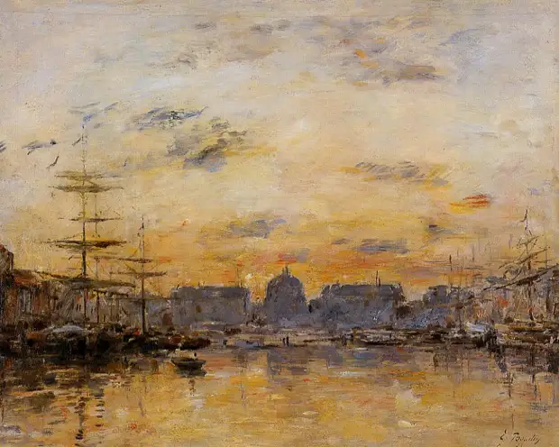 Moetsi oa litšoantšo oa Mofora Eugene-Louis Boudin (Eugene Boudin, 1824 - 1898)