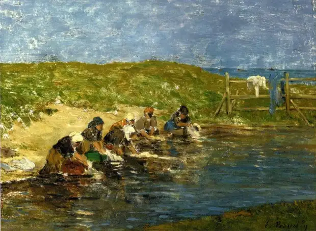 Moetsi oa litšoantšo oa Mofora Eugene-Louis Boudin (Eugene Boudin, 1824 - 1898)