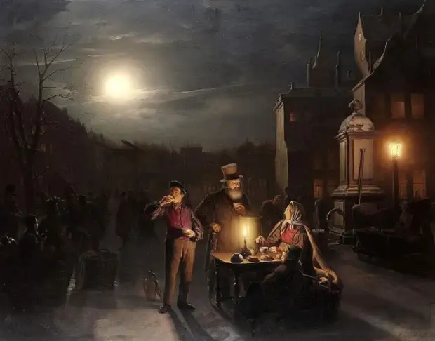 Umjetnik Petrus van Schendel (1806 - 1870). Dok svijeća gori