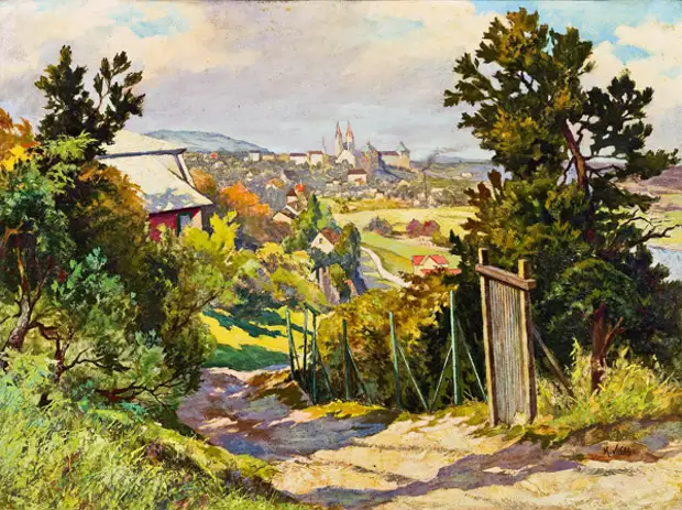 Melodi musim luruh. Pelukis Austria Karl Vikas (1875-1934)